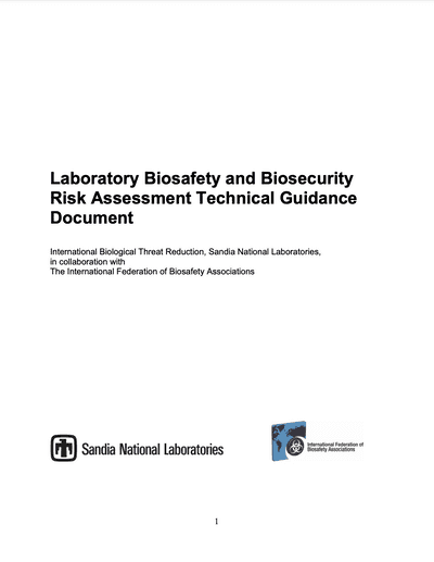 Laboratory Biosafety and Biosecurity Risk Assessment Technical Guidance ...